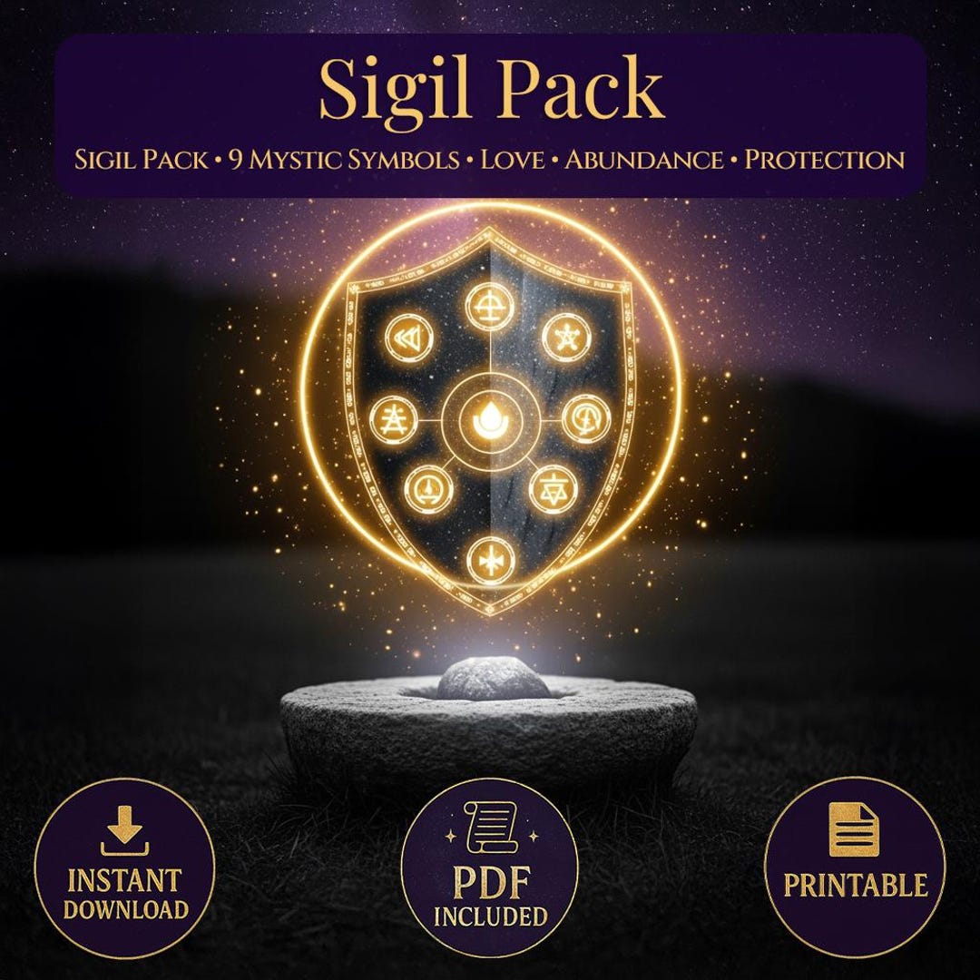 Printable Sigil Pack: Protection and Abundance Symbols for Witchcraft ...