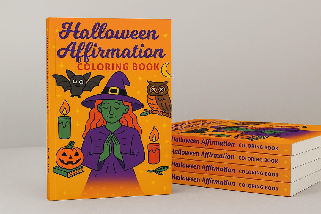 Halloween Affirmation Coloring Pages: Witch & Positive Quotes PDF ...
