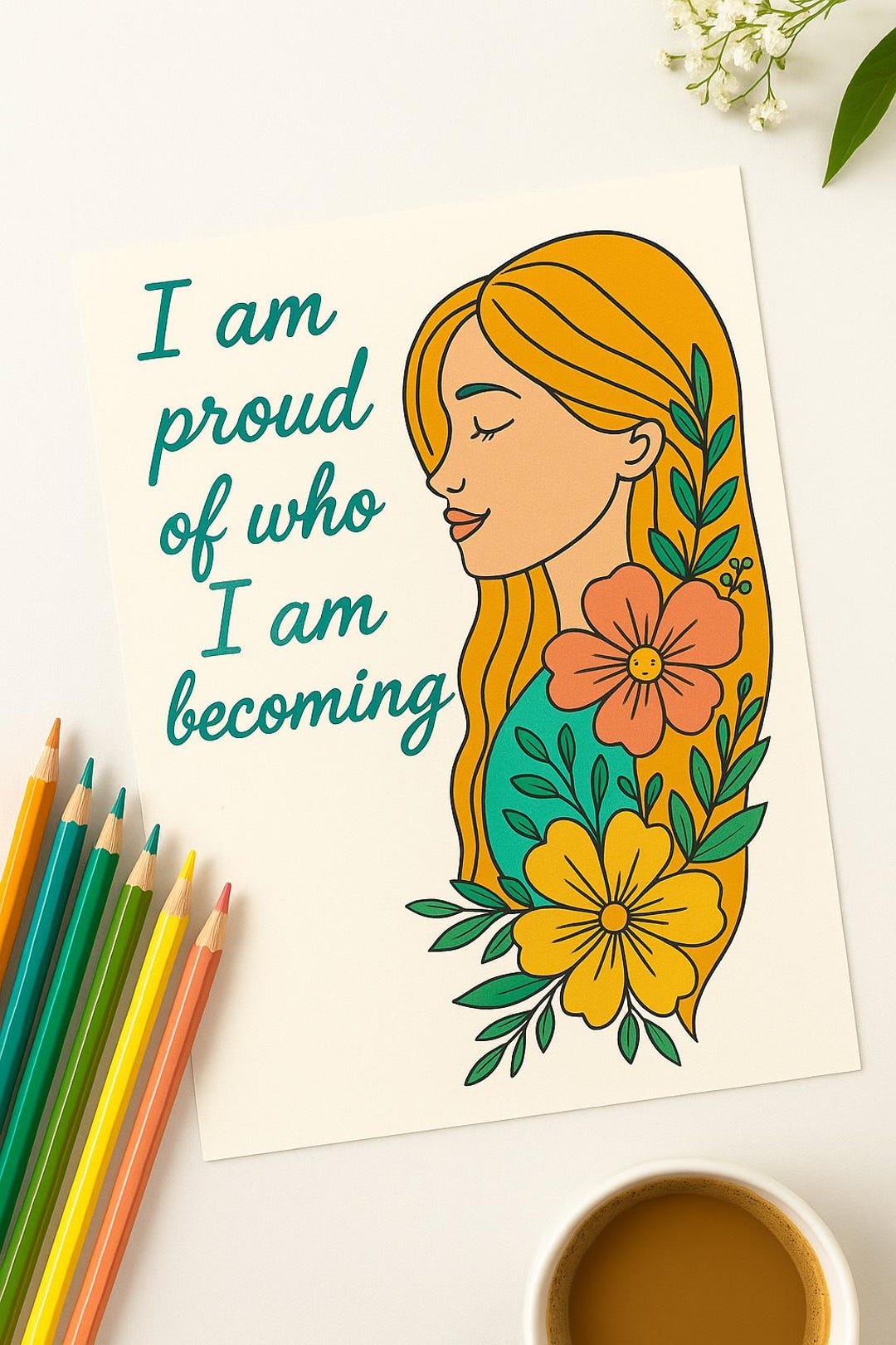 Affirmation Coloring Pages – Self-love & Mindfulness Quotes Printable ...