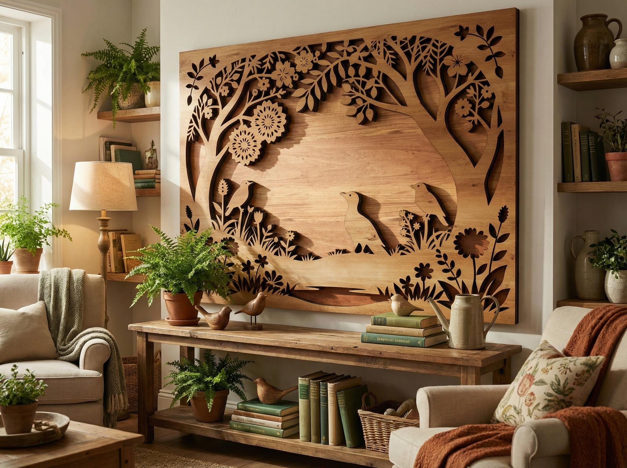 Laser Cut Files : Layered Woodland Birds SVG, DXF, 3-layer, Floral Arch ...