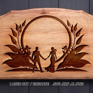 Laser Cut Files : Romantic Couple SVG, DXF, Vector, Template, Lovers ...