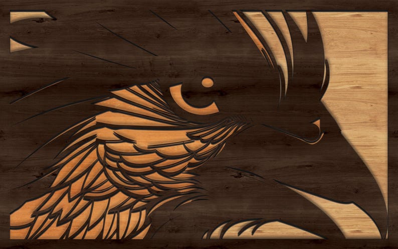Laser Cut Files : Layered Eagle Head SVG, DXF, Vector, Template, Bird ...