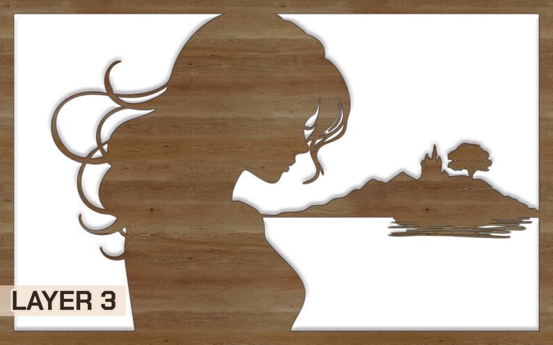 Laser Cut Files : Layered Girl SVG, DXF, Vector, Fashion, Romantic ...