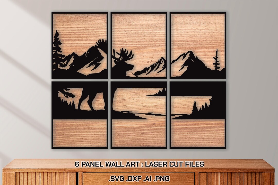 Laser Cut Files : Mountain Stag SVG, DXF, Vector, Template, Moose ...