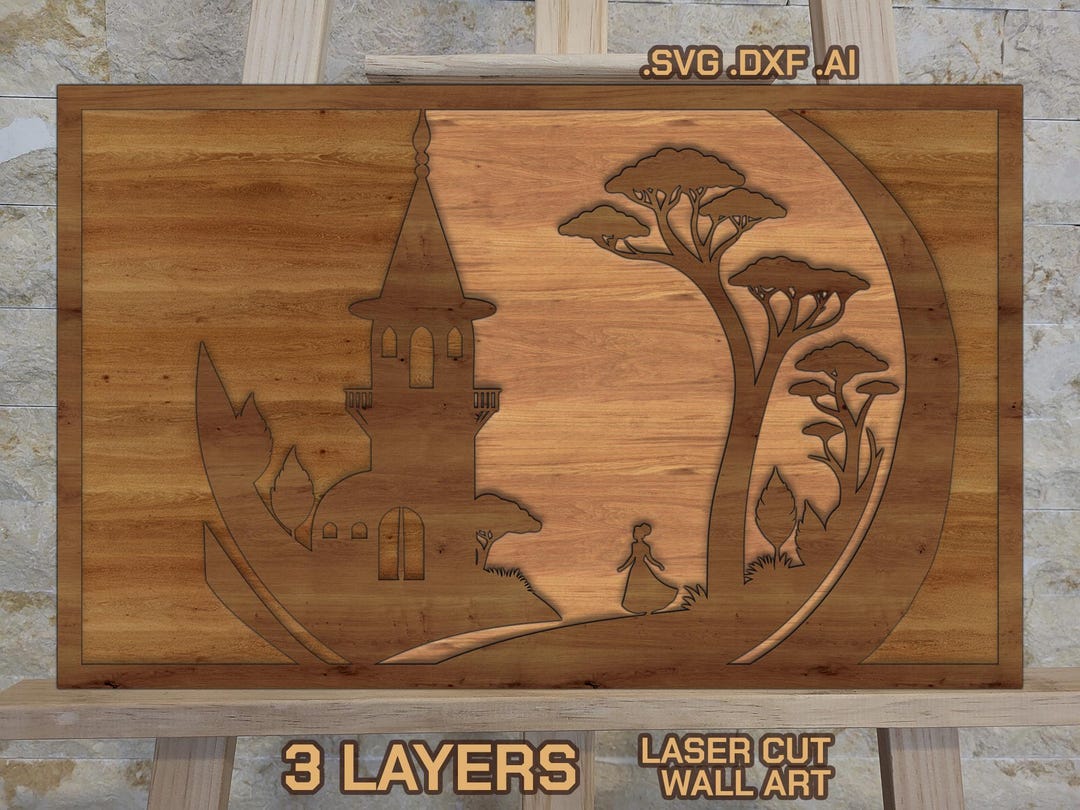 Laser Cut Files : Layered Fairytale Castle SVG, DXF, Vector, Template ...
