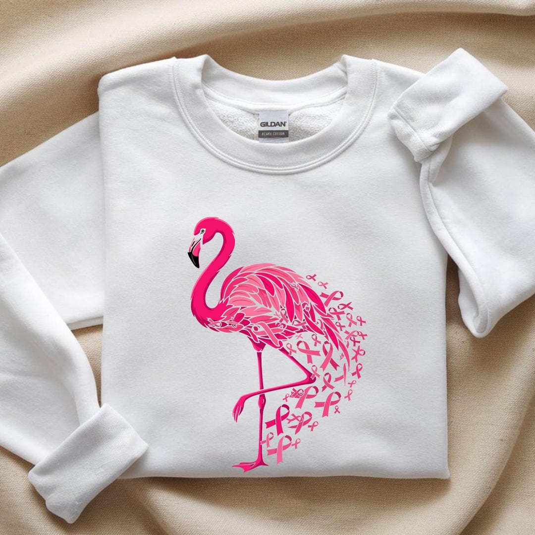 Pink Flamingo Breast Cancer Awareness Unisex T-shirt Hoodie Sweatshirt ...