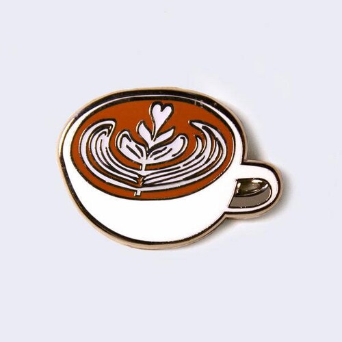 Minimalist Coffee Cup Pin glow in the Dark Black and White - Etsy