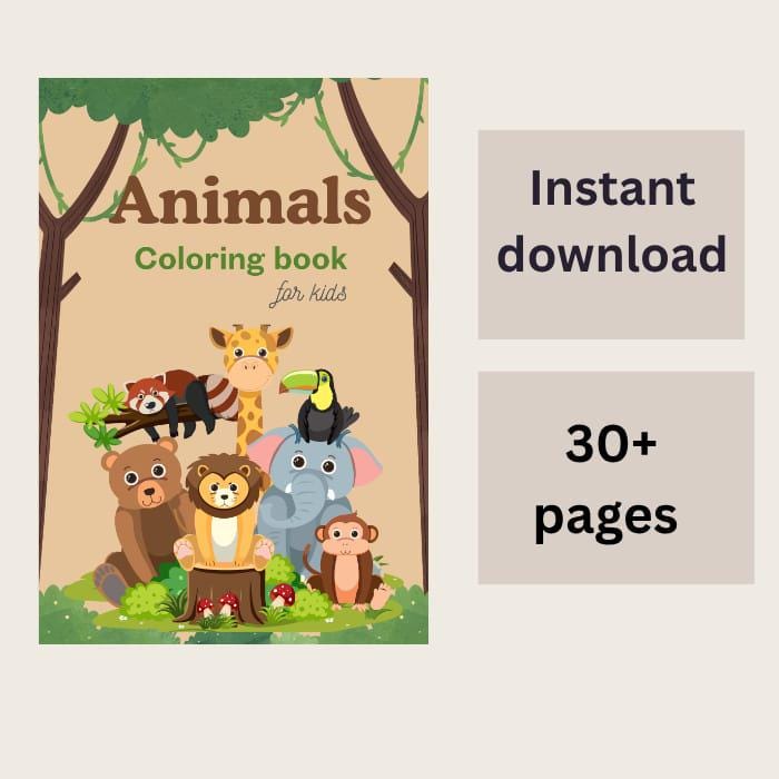 Animal Coloring Book for Kids | Printable PDF | Preschool Learning 3 ...