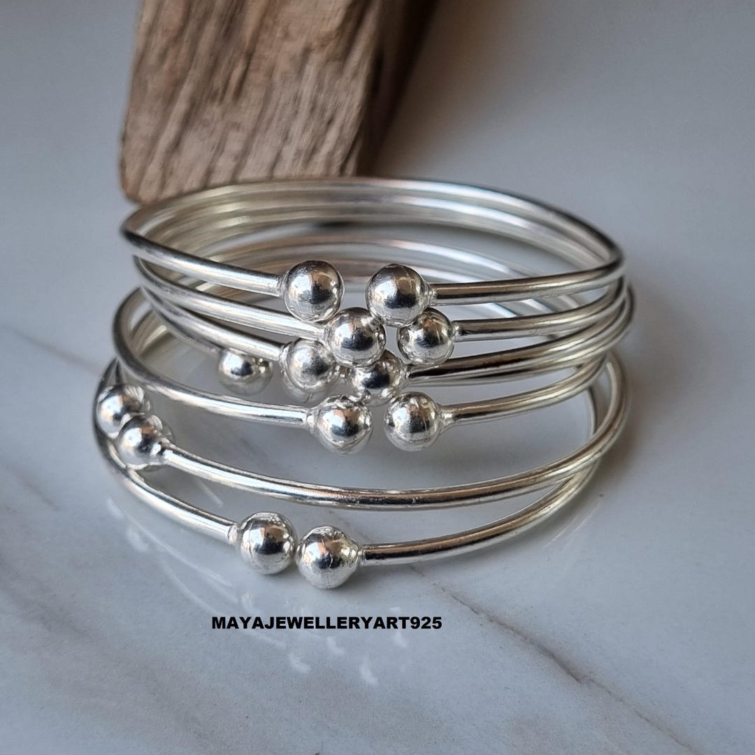 Handmade Sterling Silver Bangle Set: 7 - Etsy