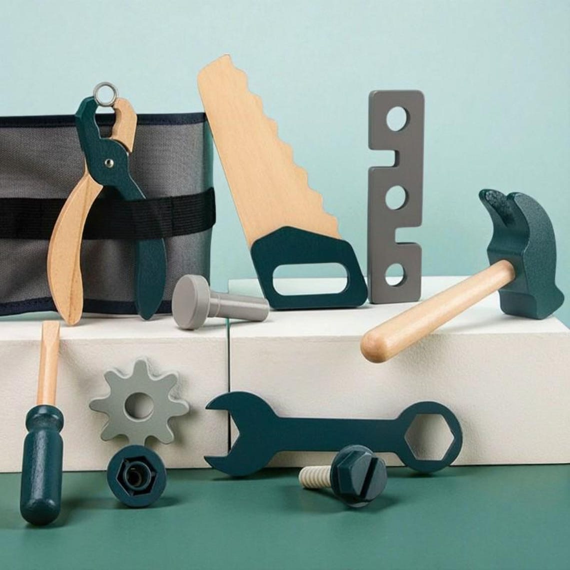Wooden Tool Waist Bag: Montessori Kids Construction Toy Set - Etsy