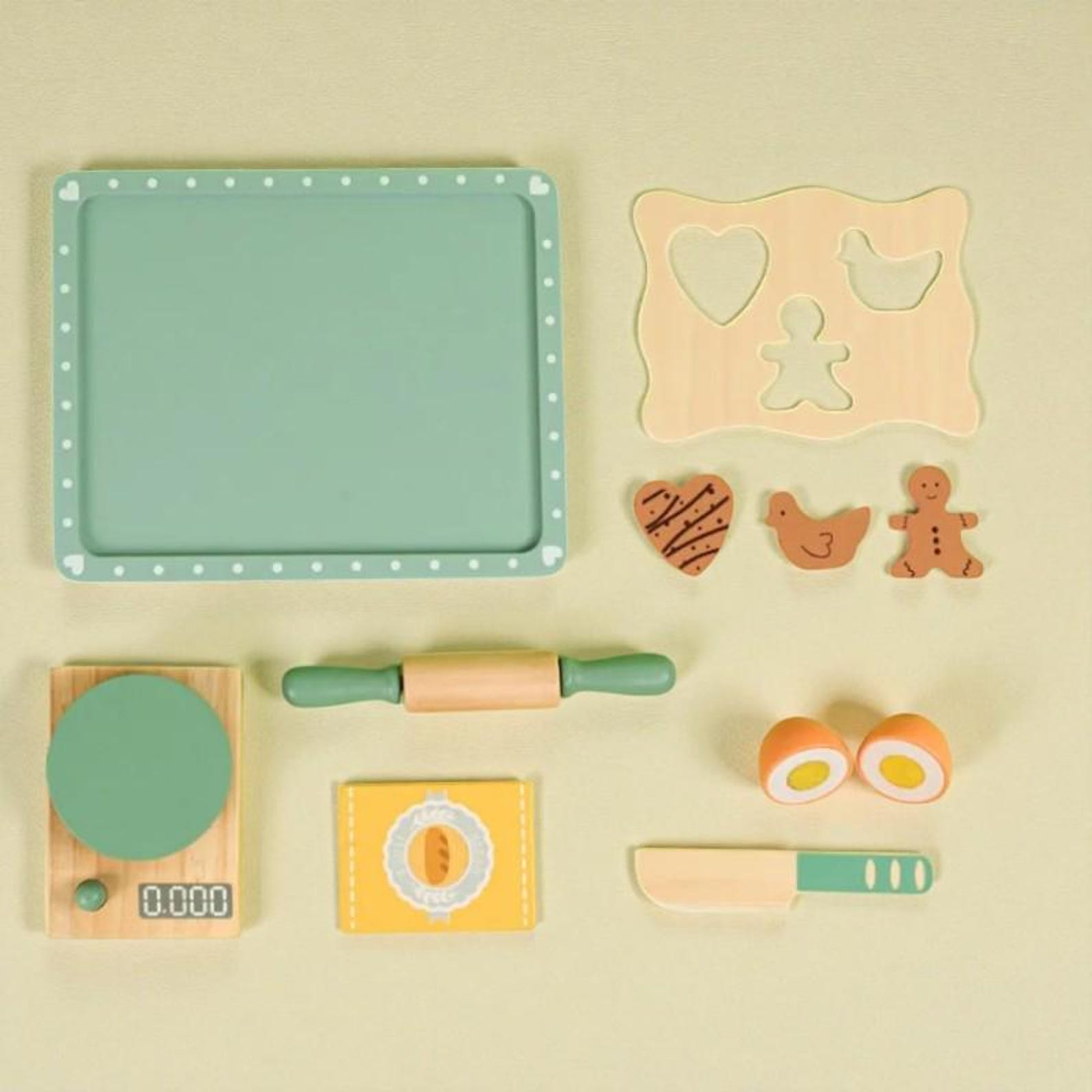 Children’s Wooden Baking Set: Montessori Biscuit Making Pretend Play ...