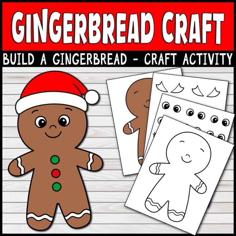 Build a Gingerbread Christmas Craft | Printable Gingerbread Activity ...