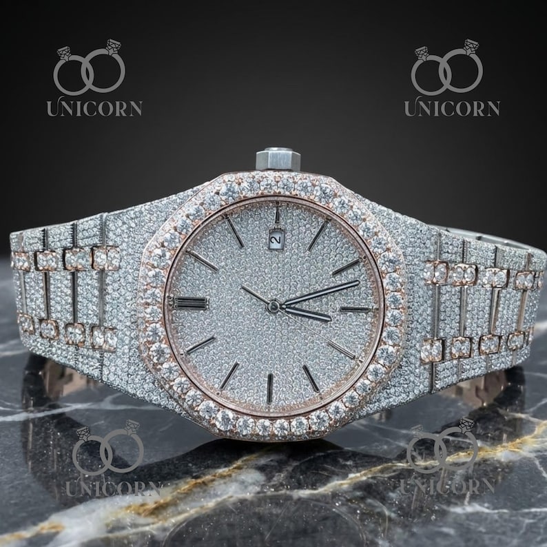 Iced Out Moissanite Diamond Watch: Hip Hop Luxury, Stainless Steel ...