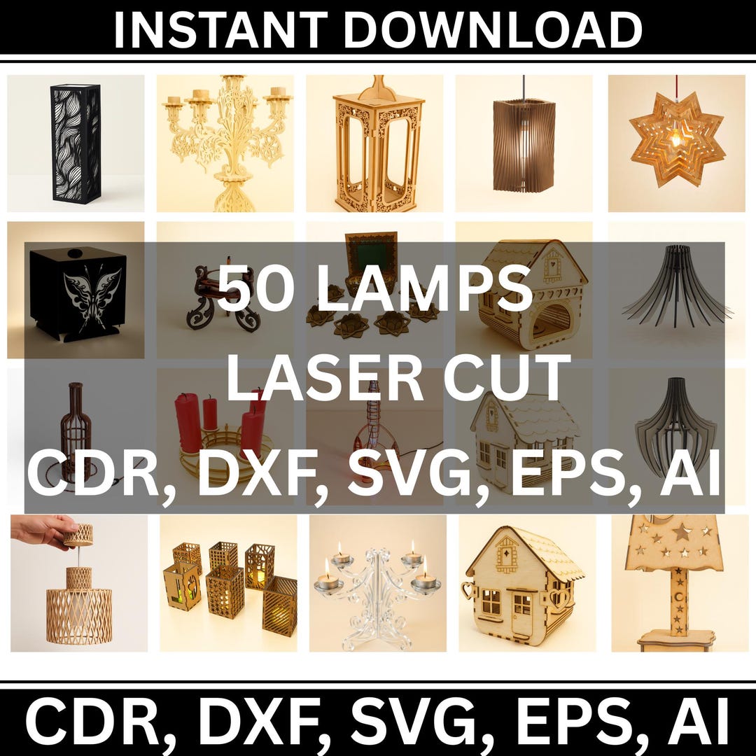 CNC Laser Cut Wooden Lighting Bundle | Home Décor Lighting Designs - Etsy