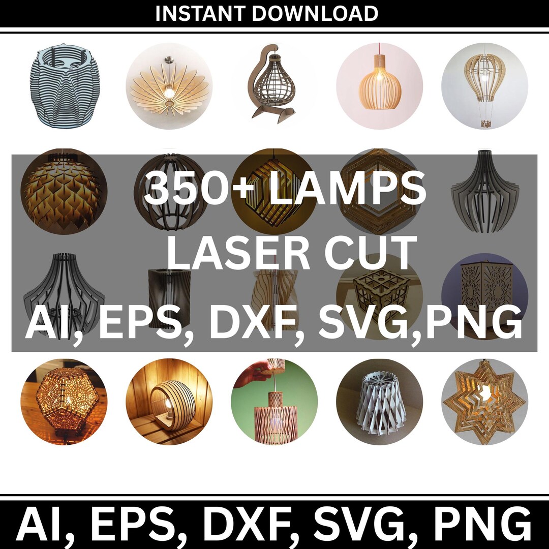 Laser Cut Lighting Bundle | 2D & 3D Designs | SVG DXF Digital Templates ...