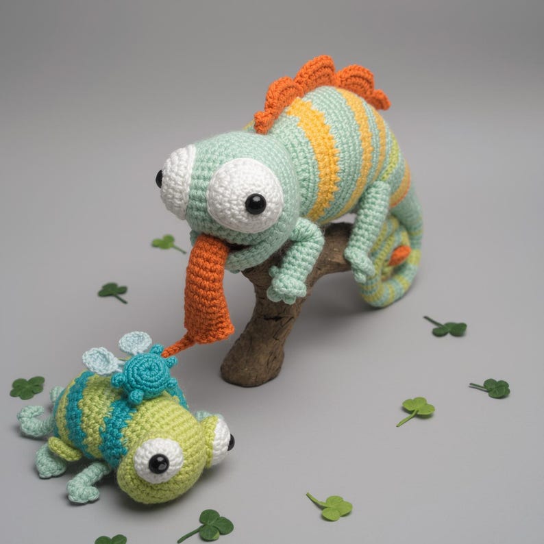 No Sew Chameleon Crochet Pattern, No Sew Amigurumi, Crochet Plushie ...
