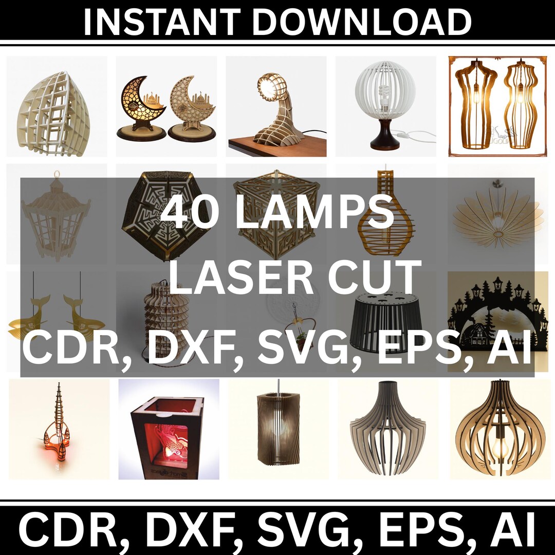 Luminárias Decorativas Modernas | Arquivos de Corte a Laser SVG e DXF ...