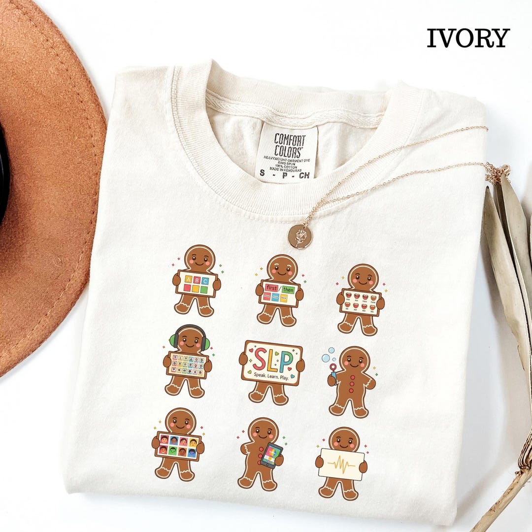 Funny Gingerbread SLP Squad Christmas Tee: Festive Speech Therapy Vibes ...