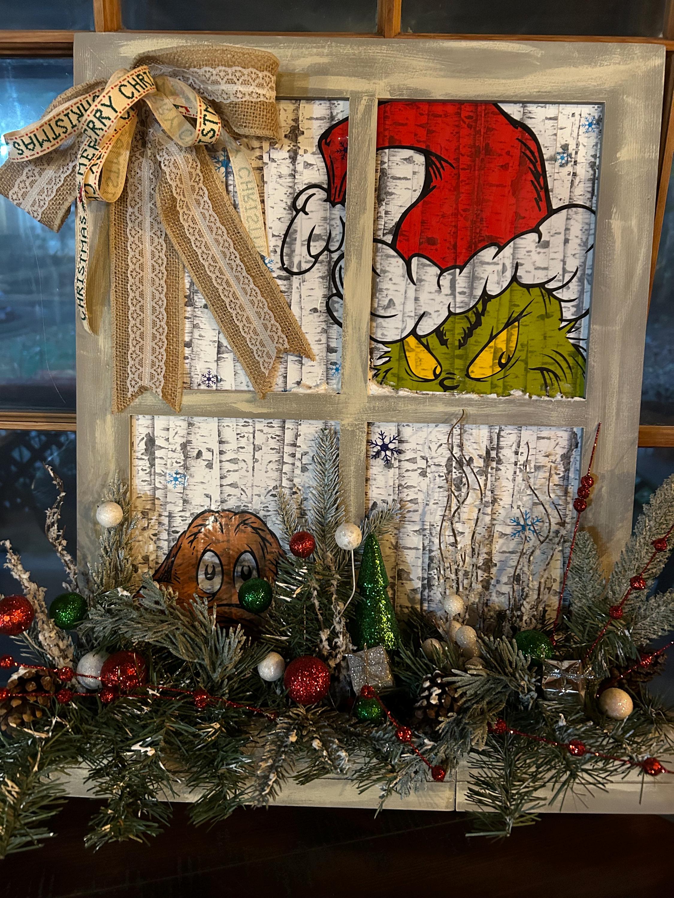 Grinch & Max Window Display: Whimsical Holiday Decoration (20x16) - Etsy