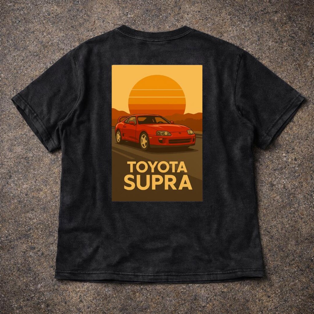 Toyota Supra Sunset Poster Tee | T-shirt - Etsy