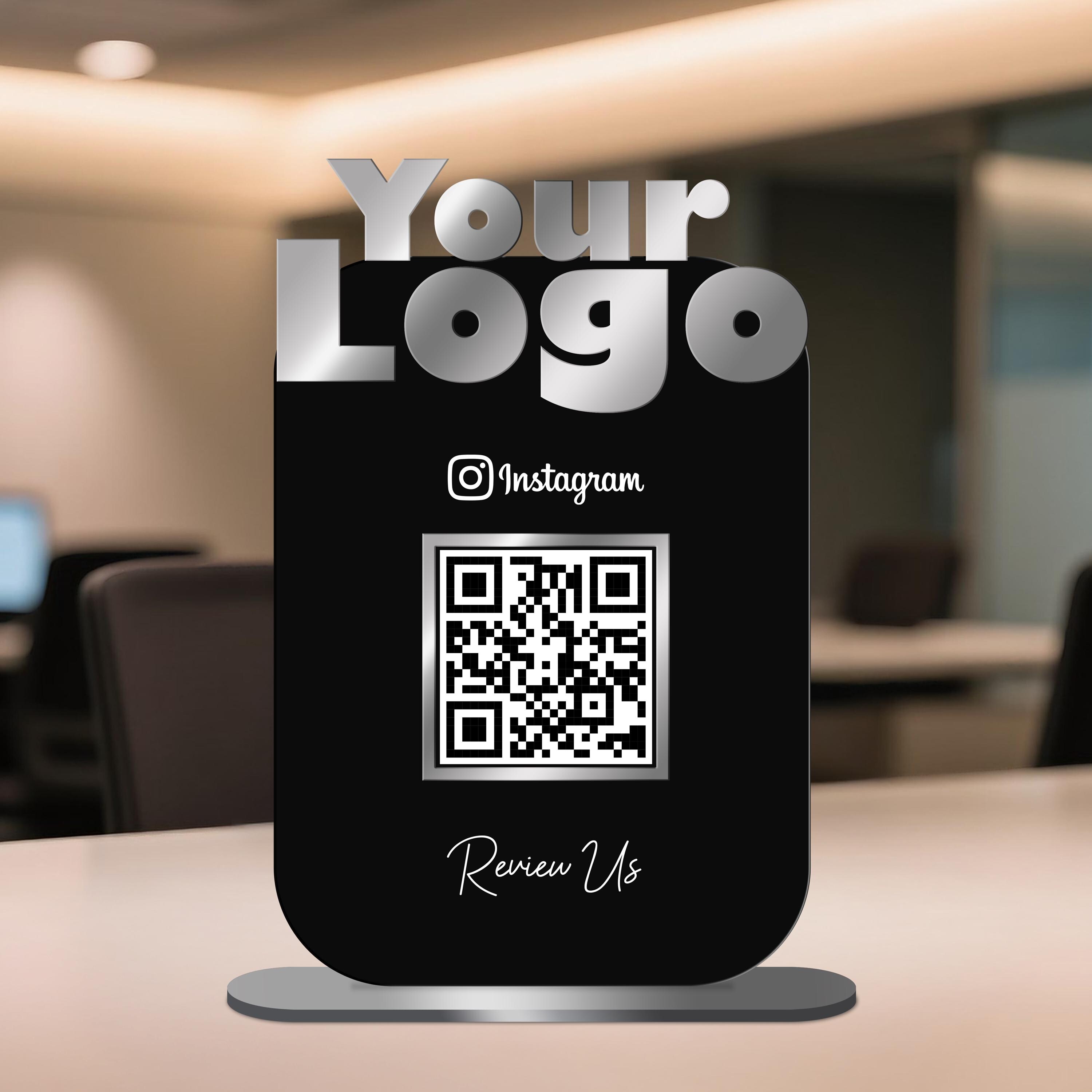 Custom Acrylic QR Code Sign: Business Logo Display - Etsy