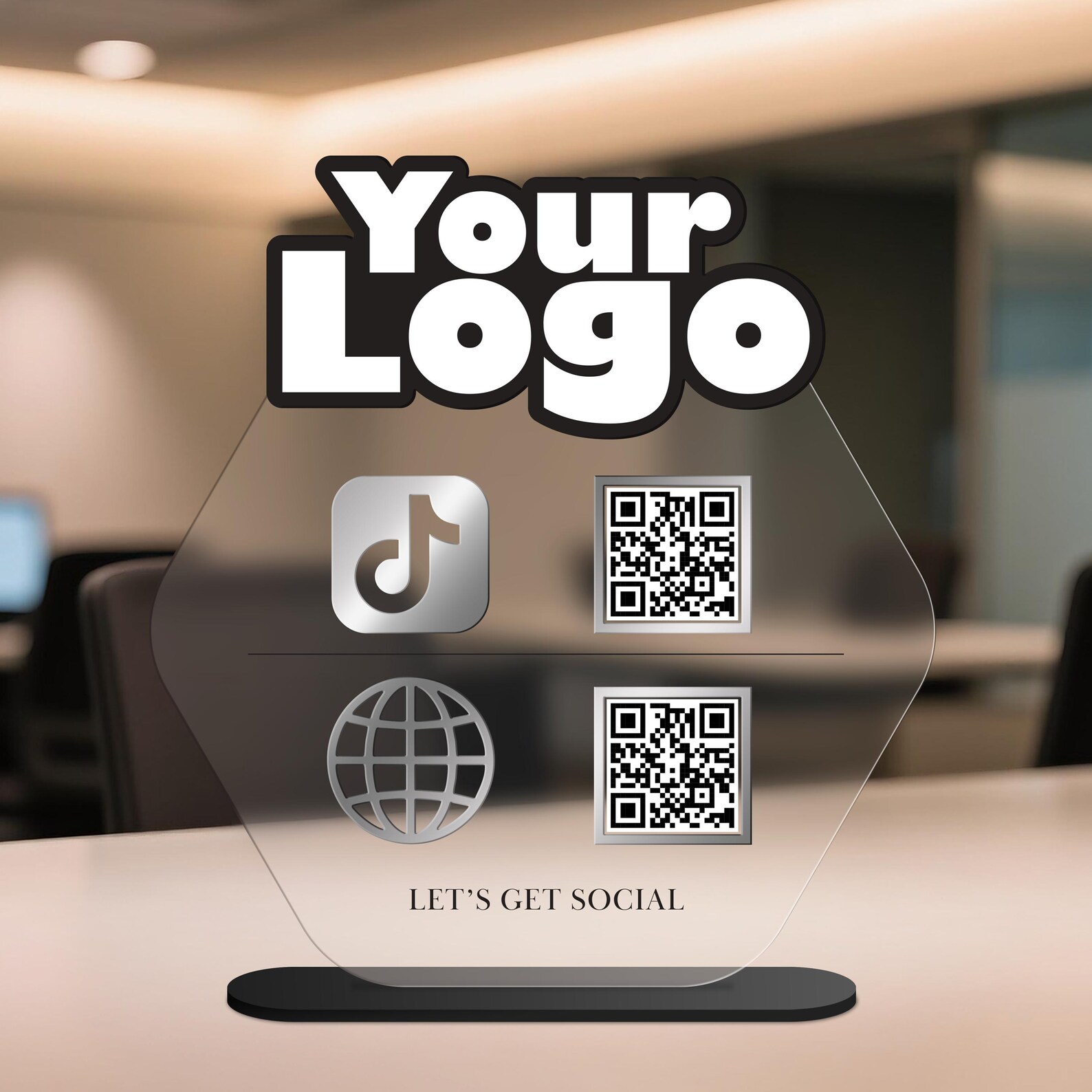 Custom Acrylic QR Code Sign: Business Logo Display - Etsy