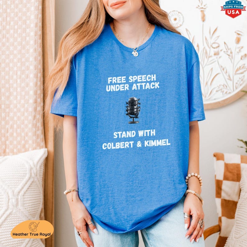 Free Speech Under Attack Colbert Kimmel Shirt & I Stand With Kimmel ...