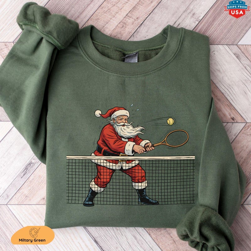 Tennis Santa Sweatshirt - Etsy