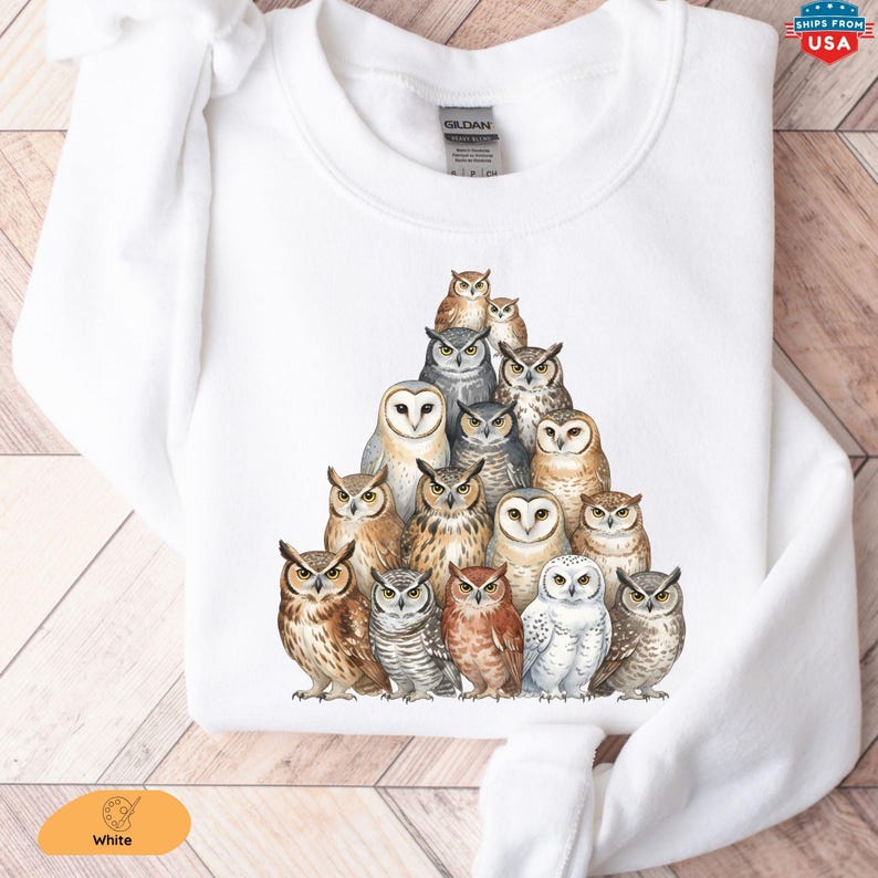 Vintage Watercolor Owls Sweatshirt, Nature Lover Tee, Bird Nerd Gift ...
