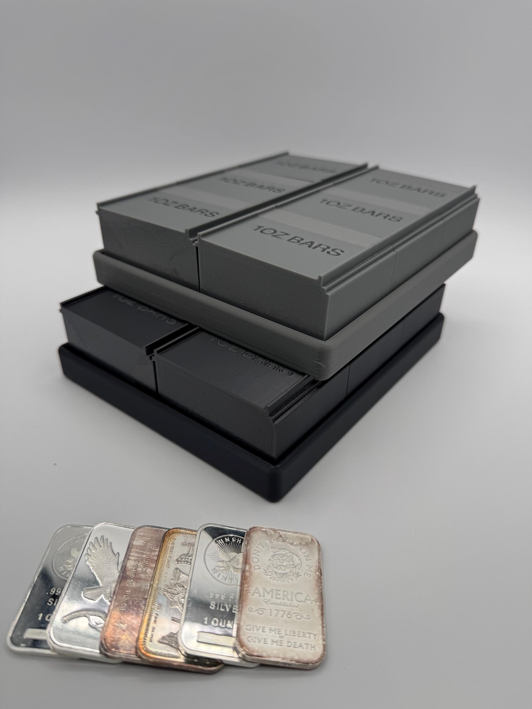 1 Oz Silver Bar Case Bundle | Holds 6 Bars + Stackable Tray | Modular ...
