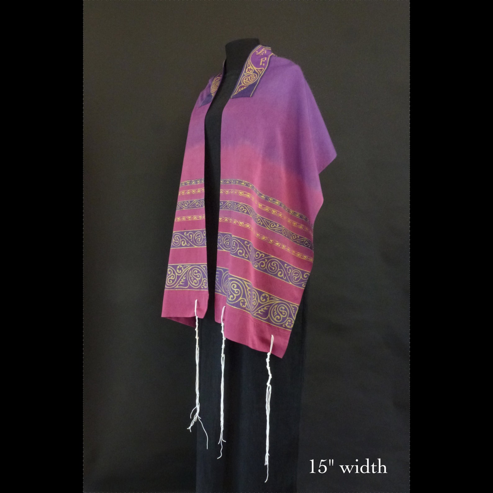 Made to Order - Silk-cotton Tallit, Purple to Dark Red, Hand Dyed Hand ...