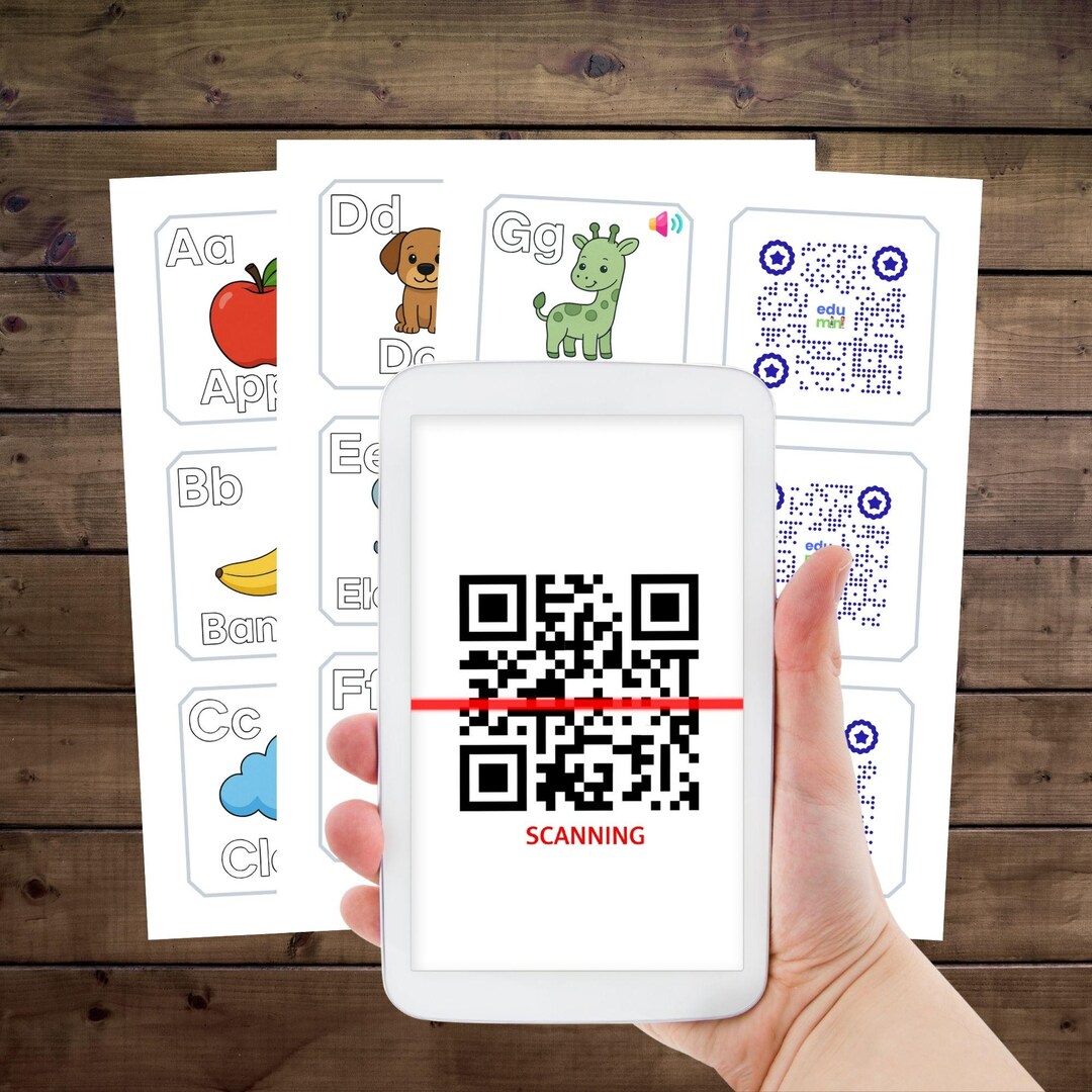 Alphabet Flashcards With QR Code Sounds: Printable Phonics Cards (PDF ...