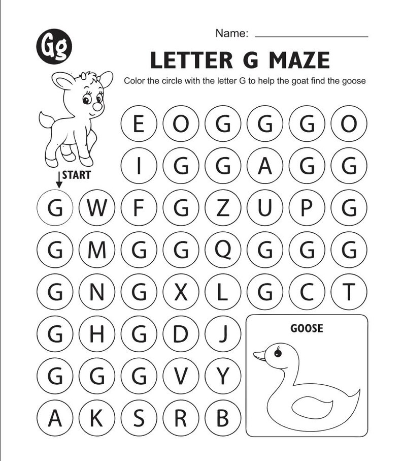 Alphabet Letter Maze Worksheets | Preschool, Kindergarten Activity (PDF ...