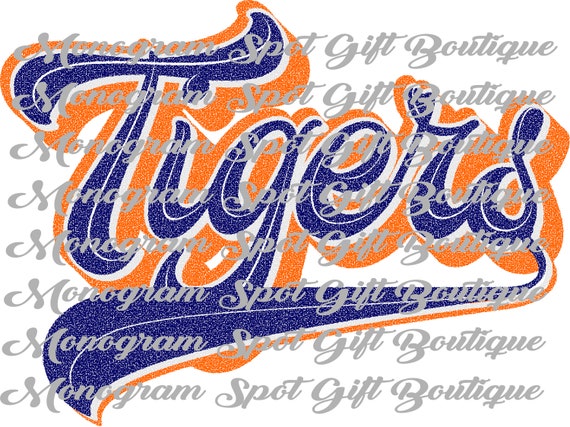 Tigers Word Art Orange and Blue Sublimation Design PNG - Etsy