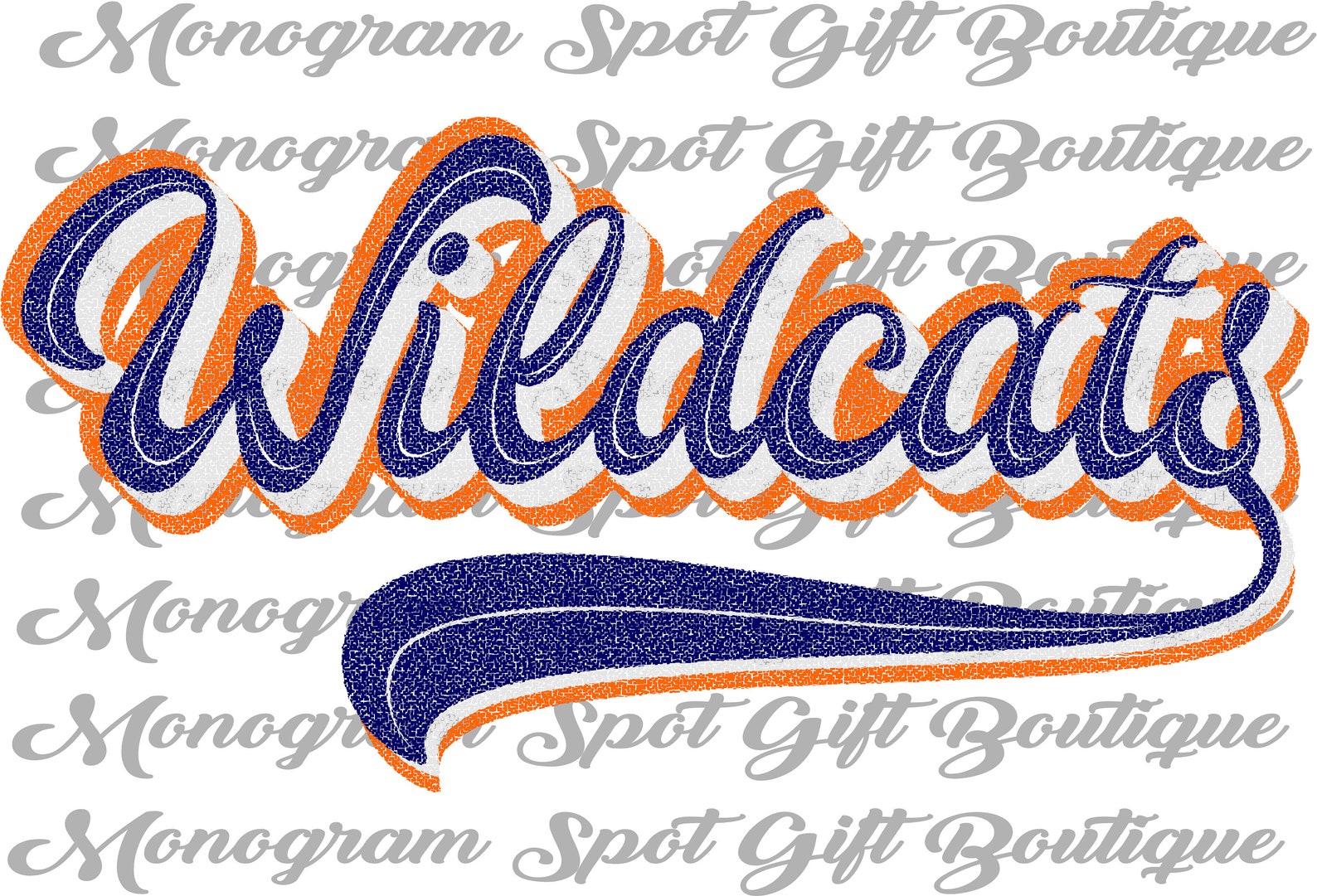 Wildcats word aRt Orange and Blue sublimation dEsign PNG | Etsy