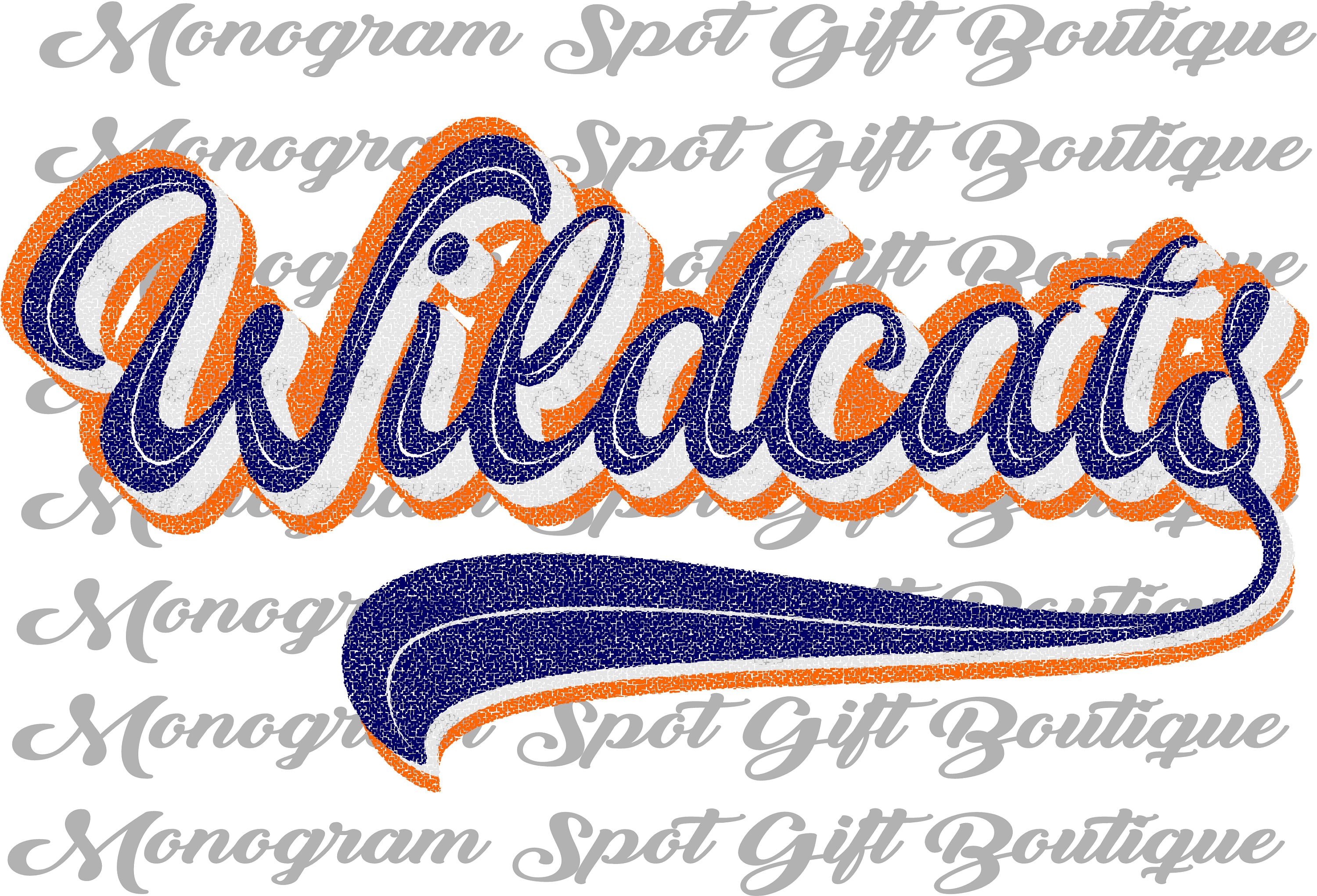 Wildcats Word Art Orange and Blue Sublimation Design PNG | Etsy