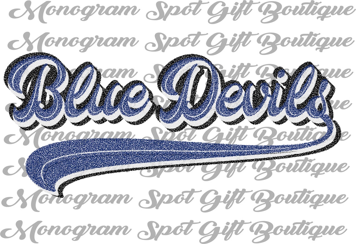 Blue Devils Word Art Royal and Black Design PNG Distressed - Etsy