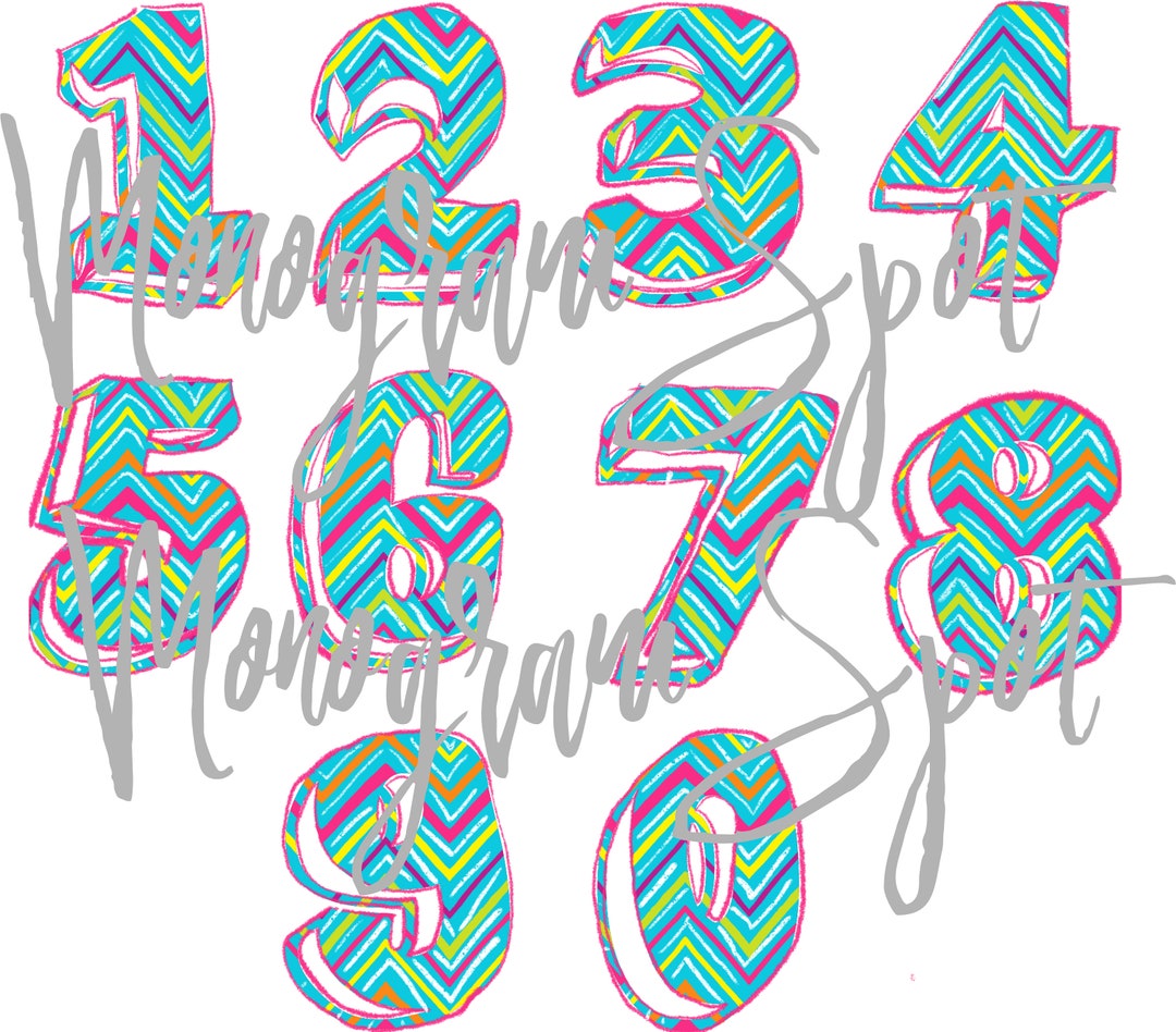 Numeric Blue Multicolor Chevron. Digitial File Only! Numeric Doodle ...