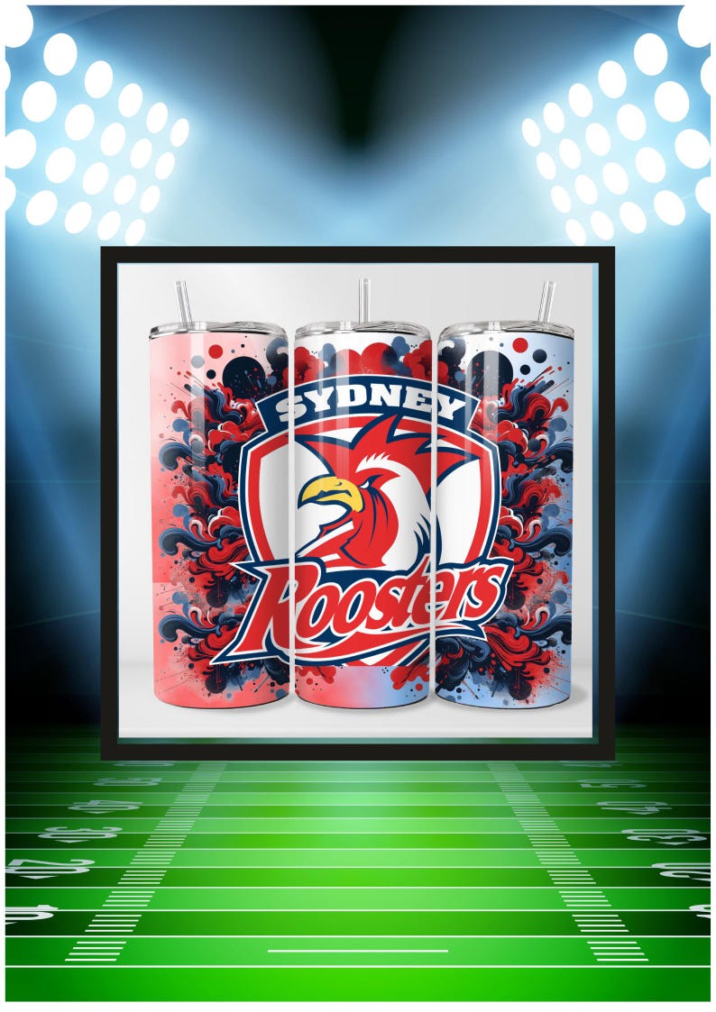 NRL Roosters Png, Nrl Tumbler PNG, 20 Oz Skinny Tumbler Wrap, National ...