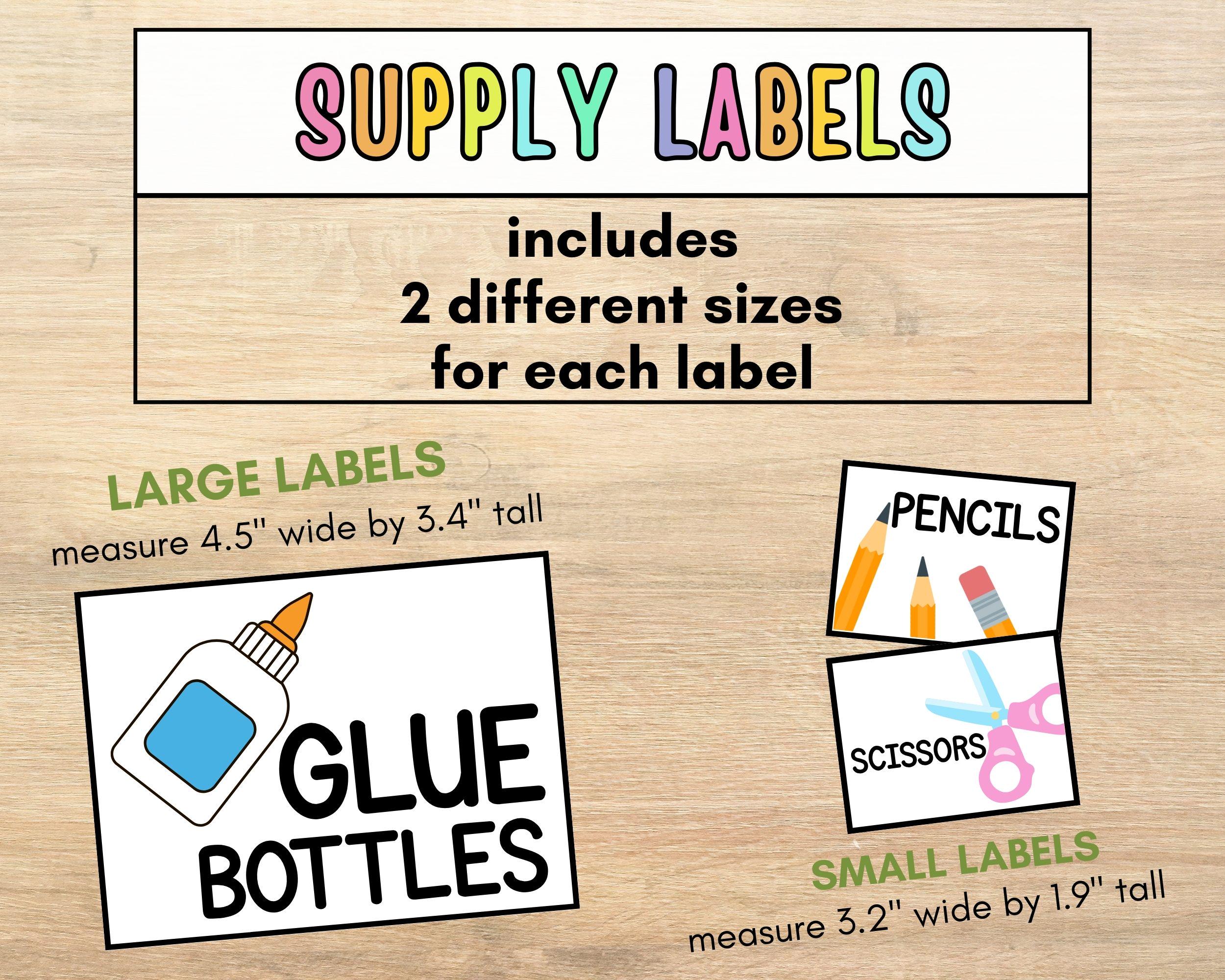 Editable Classroom Supply Labels With Pictures: Rainbow Decor (digital ...