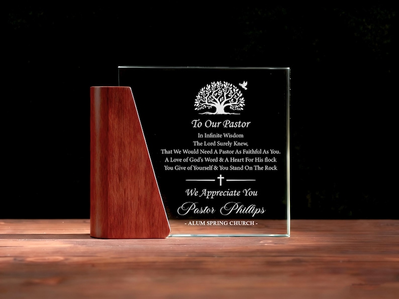 Personalized Pastor Appreciation Award - Christian Bible Gift, Custom ...