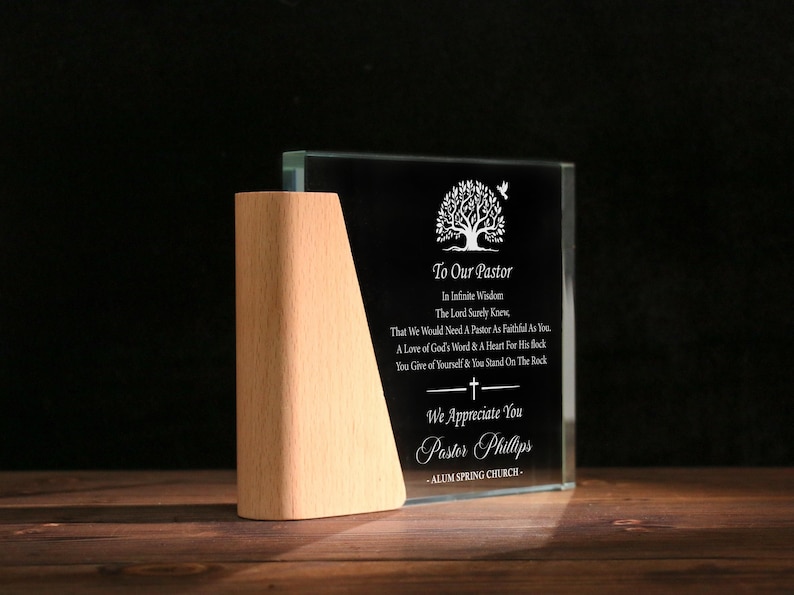Personalized Pastor Appreciation Award - Christian Bible Gift, Custom ...