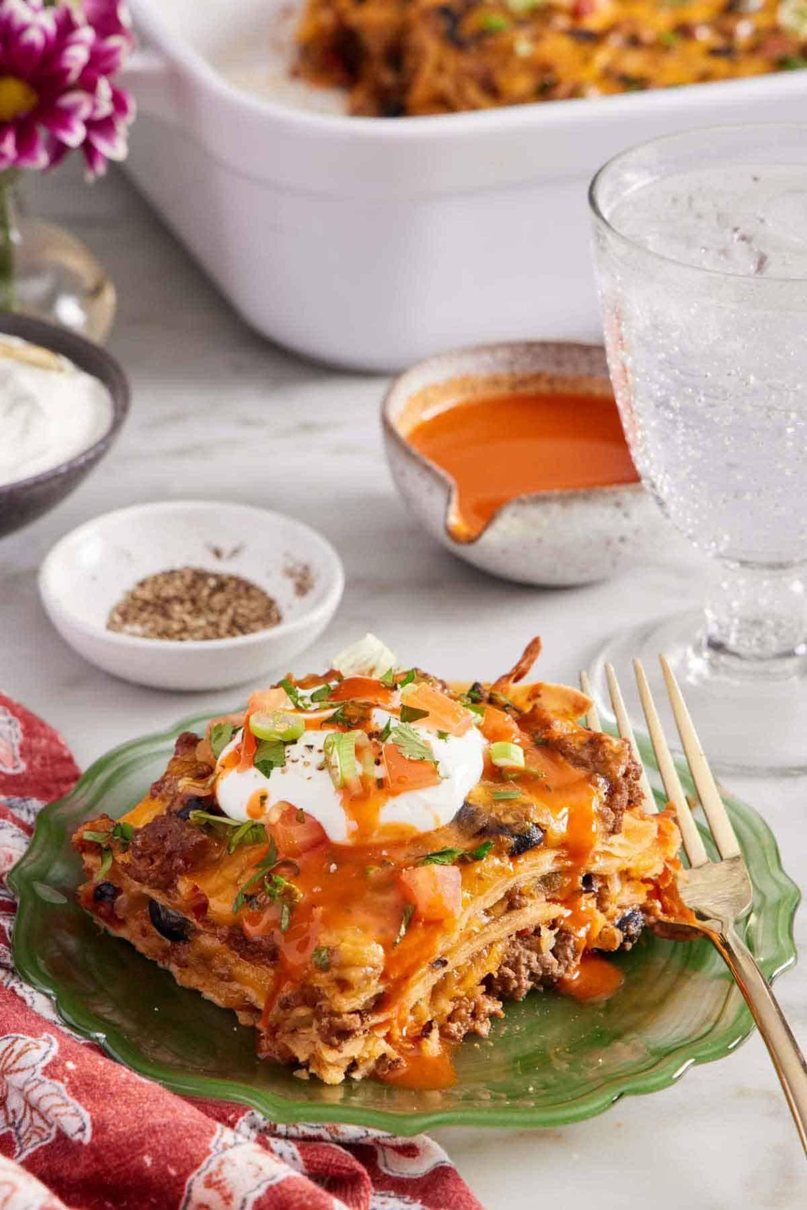 Mexican Lasagna Recipe | Easy Layered Taco Casserole | Cheesy Beef ...