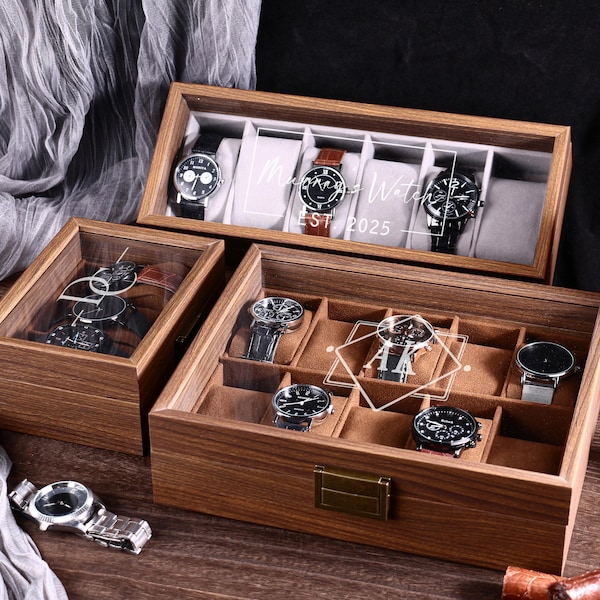3 Slot Watch Wood Box - Etsy UK