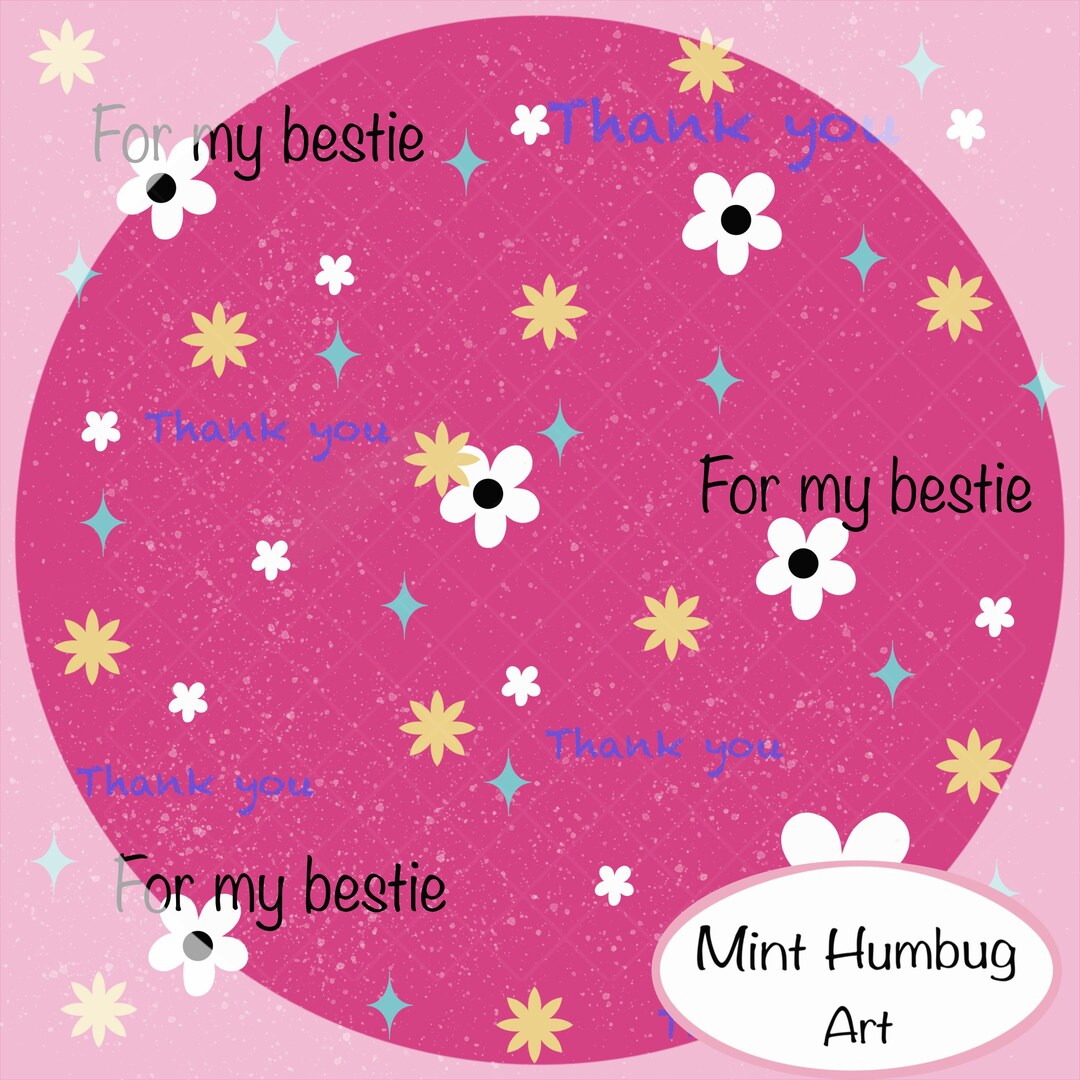 Bestie Friendship Digital Paper Hand Drawn Printable Background Gift ...