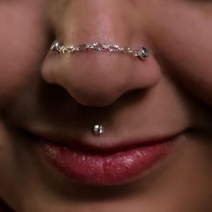 Dainty Sterling Silver Nose Chains - Etsy
