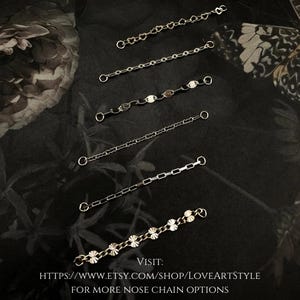 Heart Sterling Silver Nose Chain - Etsy