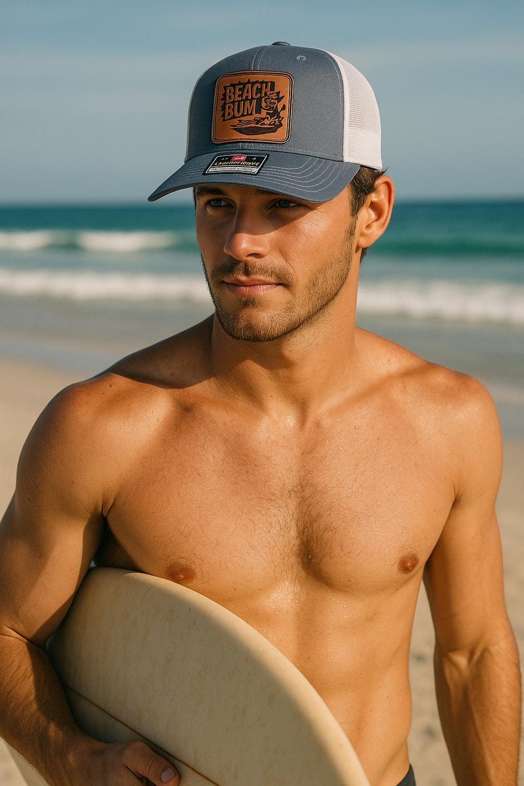 BEACH BUM™ Leather Patch Hat - Etsy