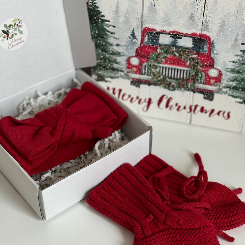 Baby Red Hat and Booties - Etsy