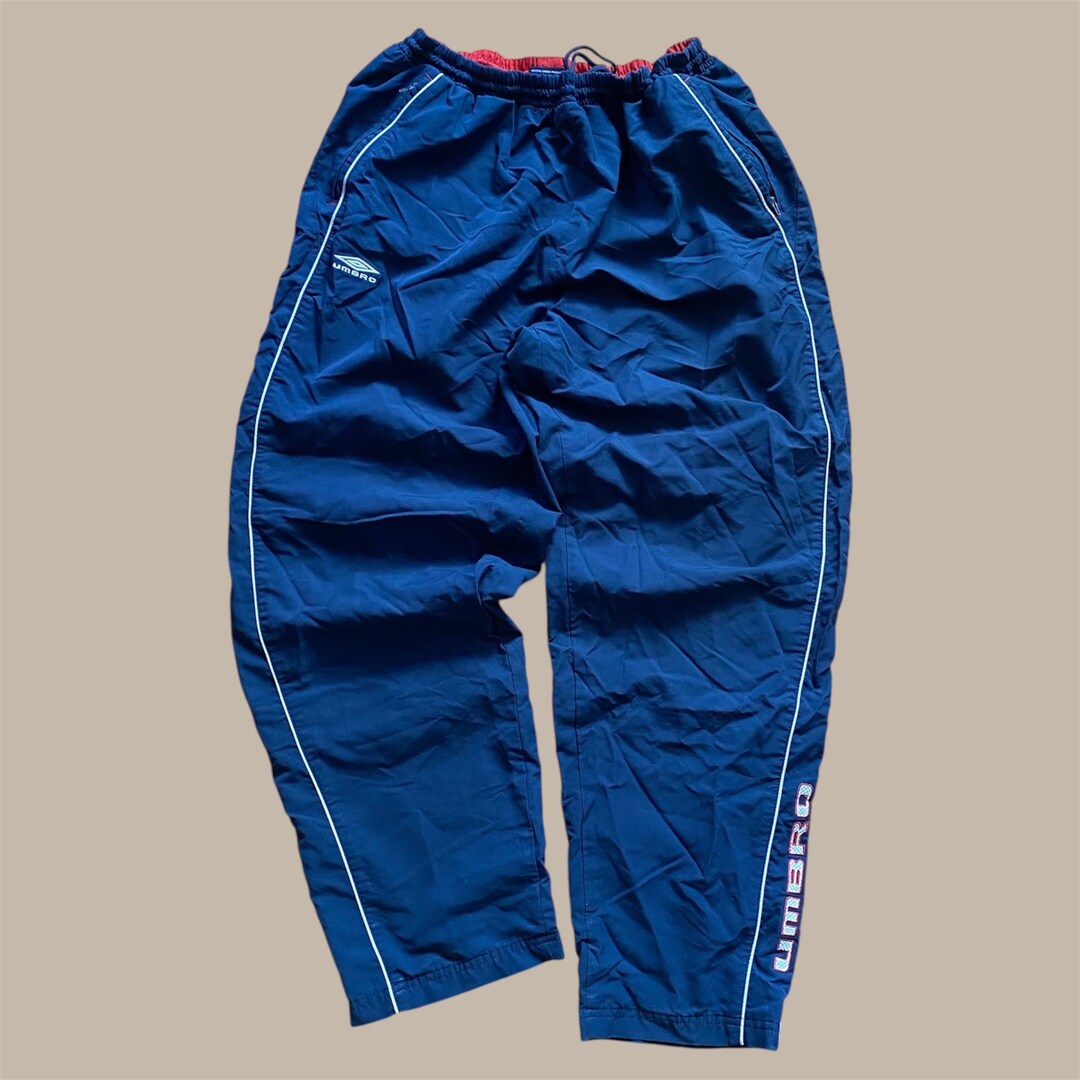 Vintage Umbro Track Pants: 90s Navy Blue Shell Suit Bottoms, XL/2XL - Etsy